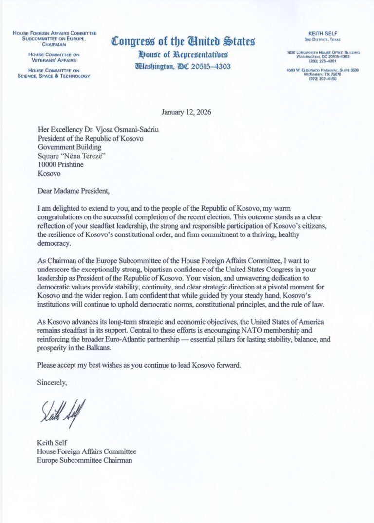 Republican Congressman Self: Extremely Strong and Bipartisan Confidence ...